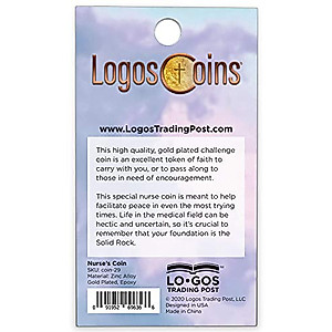 Nurse Coin, Bulk Pack of 3, The Lord is My Refuge & My Fortress, Psalm 91 & Cura Personalis - Personal Care, Religious Pocket Token of Peace & Protection, RN Challenge Coin with Christian Flag