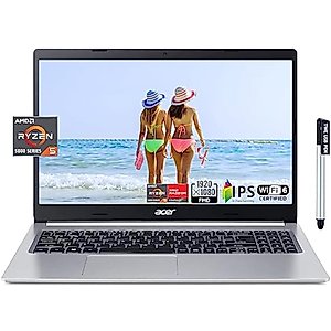 acer Aspire 5 A515-45 Slim Laptop, 15.6" Full HD IPS Display, 6-Core AMD Ryzen 5 5500U, AMD Radeon Graphics, 16GB RAM 512GB SSD, Windows 11 Home, with USB 3.0 16GB Flash Drive Pen