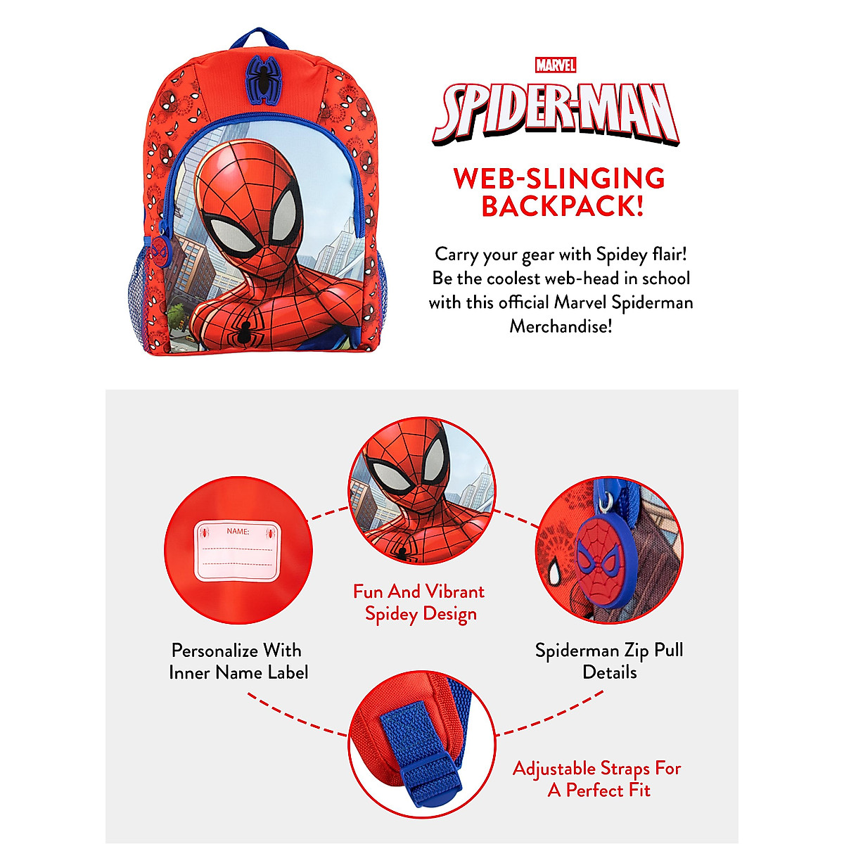 Marvel Kids Spiderman Backpack Red