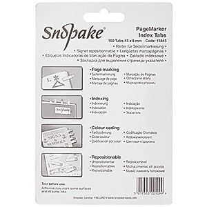 Snopake Index Tab PageMarkers with Colour Coded Tips 45 x 8 mm - 160 Tabs - Assorted [Ref: 15845]
