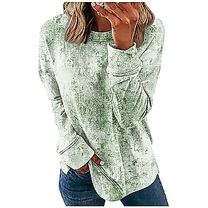 JJHAEVDY Christmas Fashion Sweatshirts for Women Graphic Tunic Casual Letter Tshirts Cute Sweatshirts Spooky Season Sweatshirt Outfits(4-Mint Green,Medium)