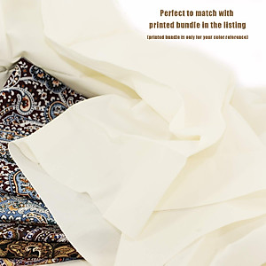 Pre-Cut Quilting Cotton Fabric Ivory Color Craft Cloth DIY for Sewing Crafting 61" by 1 Yard Rose Flavor