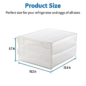 Egg Holder for Refrigerator, THIPOTEN 60 Grid Eggs Storage Container for Refrigerator, Perfect Household Egg Organizer for a Hobby Farm
