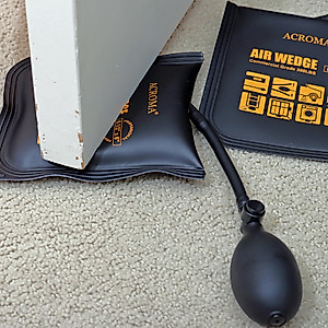 Acroma 5-Pack 6 1/2”x 6“Commercial Grade Air Wedge Bag Bump (A0501A) 300LB Load Rating Professional Leveling Kit and Alignment Tool Air Shim Pump Wedge, 4 Pry Bars Included