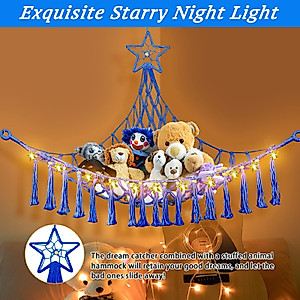 Stuffed Animal Net or Hammock, Macrame Stuffed Animal Hammock, Hanging Stuffed Animal Storage Boho Wall Corner Hammock Organizer, Toy Hammock for Nursery Play Room Kids Bedroom