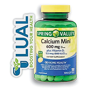 Support Bone Health with Spring Valley Calcium Plus Vitamin D3 Supplement, 150 Mini Softgels. Includes Luall Fridge Magnetic