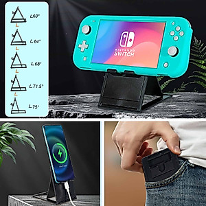 Accessories Kit for Nintendo Switch Lite - YOOWA Accessories Bundle with Carrying Case, Protective Cover case, 2-Pack Tempered Glass Screen Protector, Adjustable Play Stand, 6 Thumb Grips