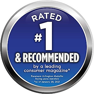 Kenmore Nonstick Ceramic Coated Forged Aluminum Induction Cookware, 2PC - Fry Pan Set, Metallic Red