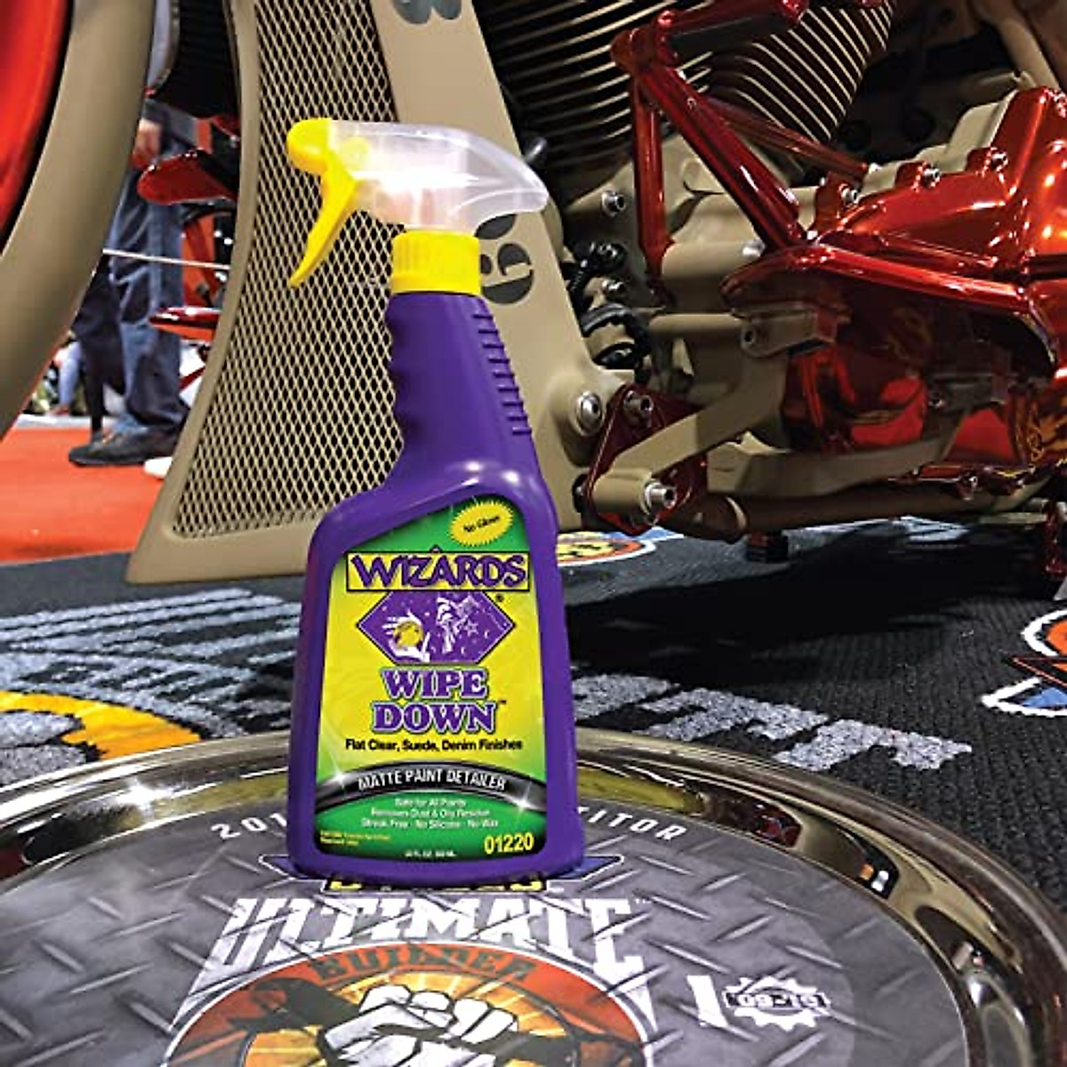 Wizards Wipe Down Spray - Matte Spray Paint Wrap For Cars - Auto Detailing Supplies For Flat Clear, Suede and Denim Finishes - Removes Dust and Oily Residue - Safe For All Paints - 22 oz