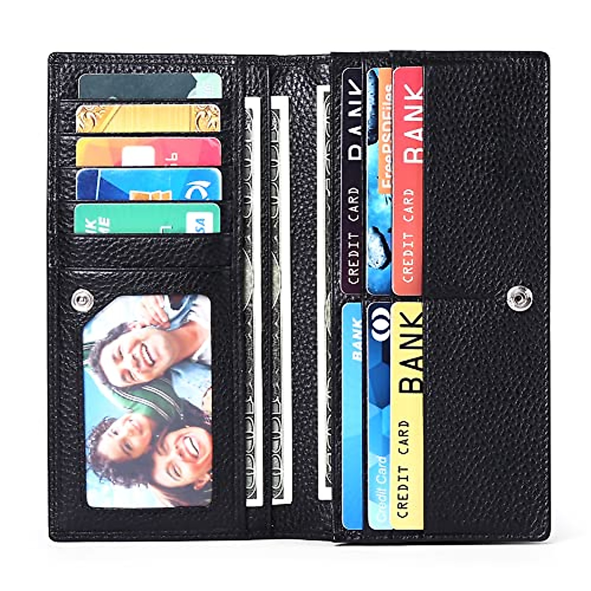 GOIACII Wallets for Women RFID Blocking Ultra Slim Real Leather Credit Card Holder Clutch