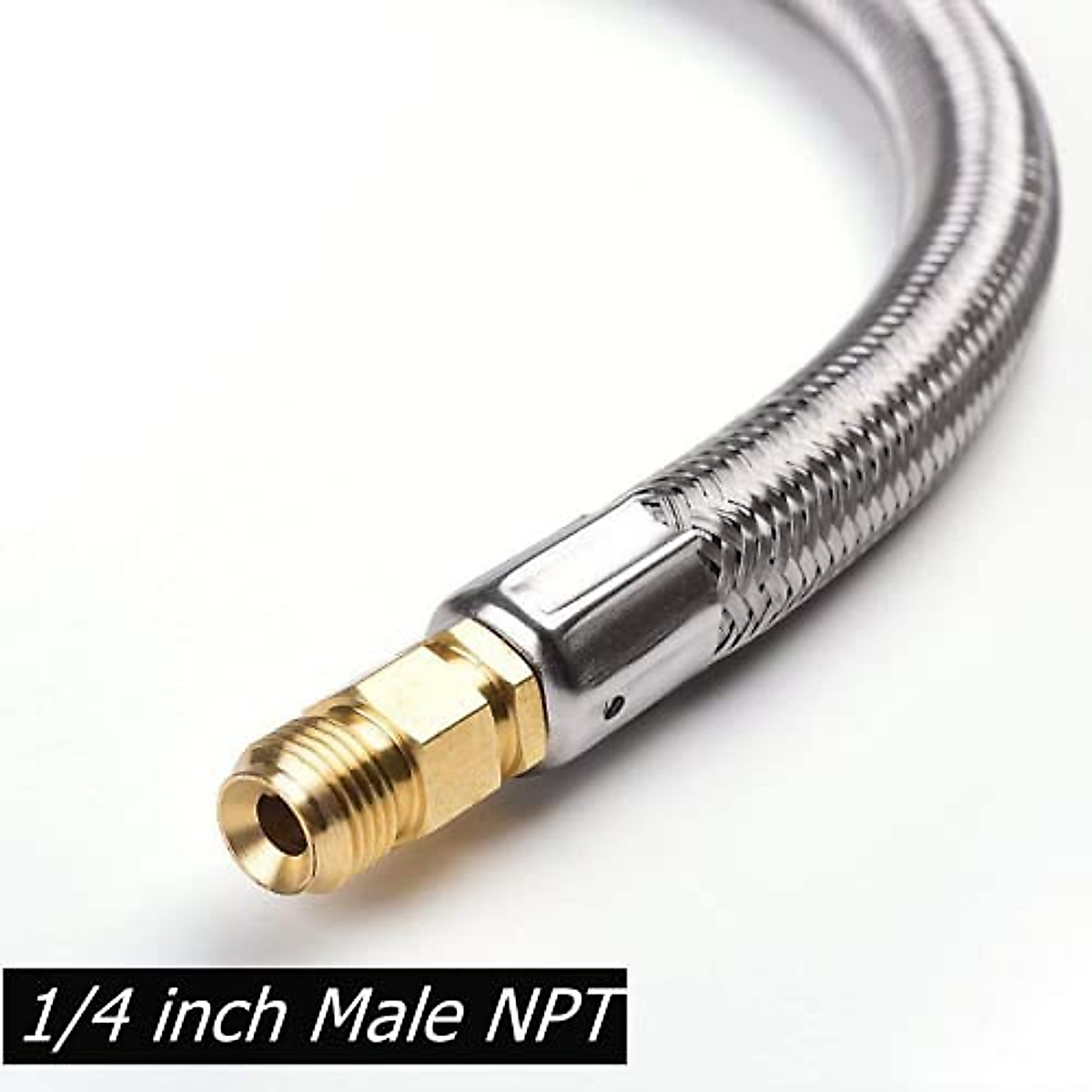 Startool 15 Inch RV Propane Hose, Camper Gas Line Replacement, 1/4-Inch Inverted Male Flare x QCC-1, 2 Pack