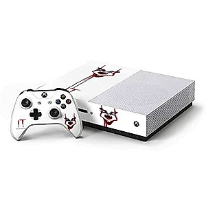 Skinit Decal Gaming Skin Compatible with Xbox One S Console and Controller Bundle - Officially Licensed Warner Bros Pennywise Bloody Design