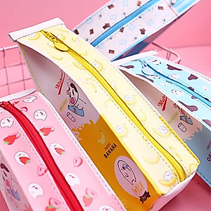JHTPSLR Kawaii Milk Box Pen Pouch Women Cute Kawaii Pencil Case Pencil Pouch PU Waterproof Stationery Storage and Organization Bags Aesthetic Office Supplies (Strawberry Bear)