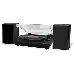 Jensen JTA-315 Dual Bluetooth Turntable (33/45/78 RPM) - 20 Watts (Black)