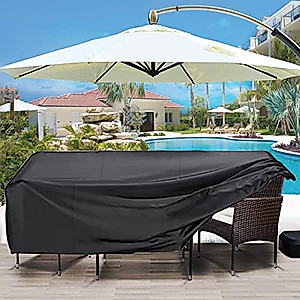 420D Square Patio Furniture Covers, Patio Sofa Cover, Outdoor Furniture Cover, Outdoor Sofa Couch Chair Table Sectional Cover with Attachment Strap, Air Vent, Handle (Rectangle 78.7x63x27.5in)