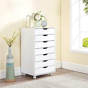 Naomi Home Drawer Storage Cabinet White/7 Drawer