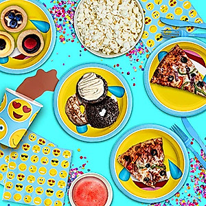 Emoji Birthday Party Supplies Set Plates Napkins Cups Tableware Kit for 16