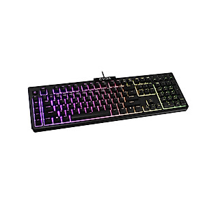 EVGA Z12 RGB Gaming Keyboard, RGB Backlit LED, 5 Programmable Macro Keys, Dedicated Media Keys, Water Resistant, 834-W0-12US-KR, Black