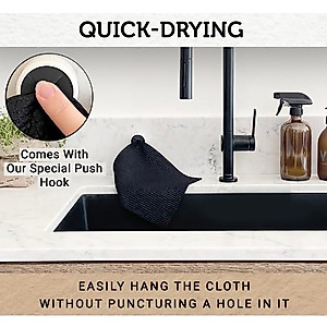 Original Kitchen Towel Holder/Hook with Adhesive to Hang Dish Towels, Tea Towels, Dishcloths, Rags and Hand Towels with a Push. Handy accessory for RV, Bathroom, Shower, Cabinets, Inside & Outside