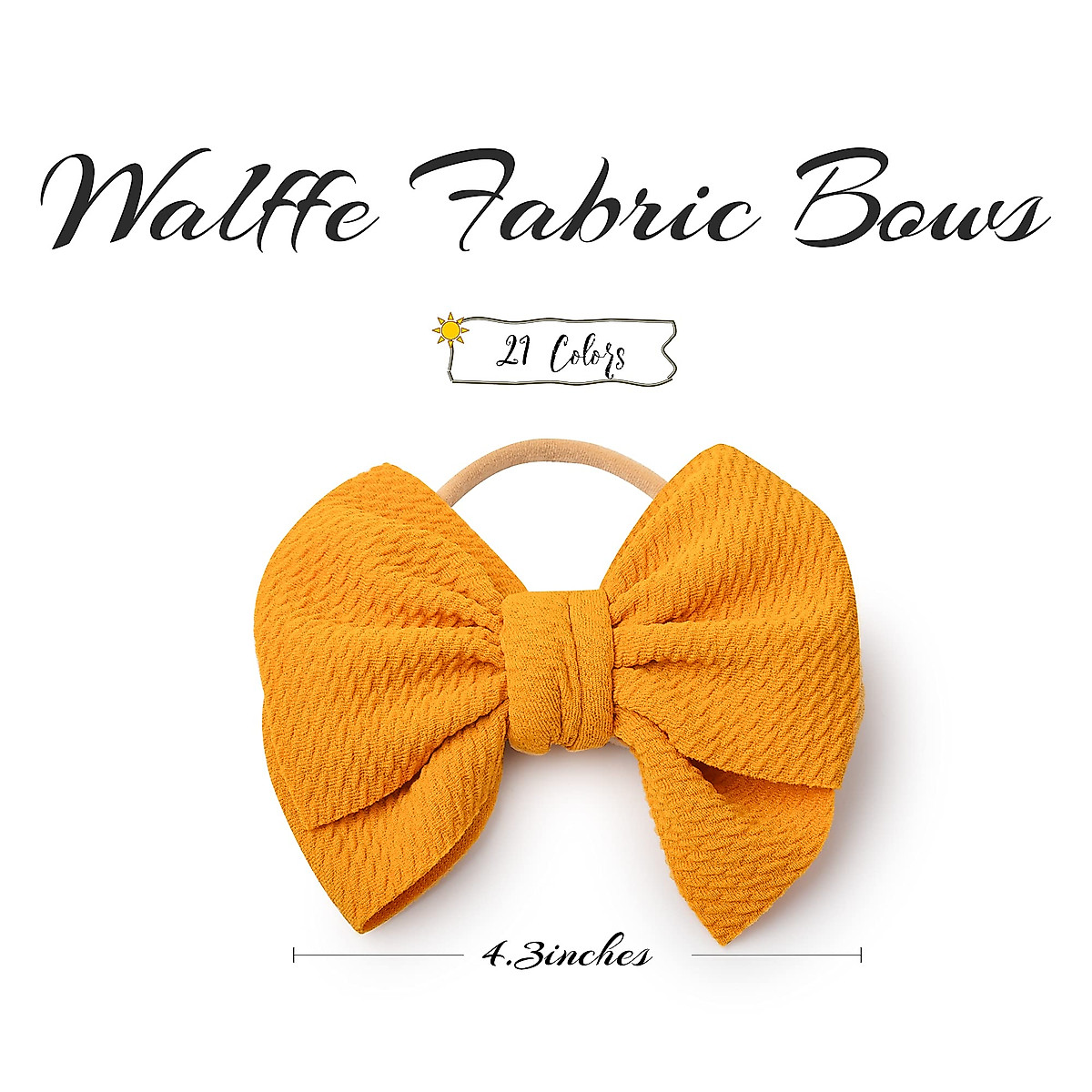 Prohouse 21 PCS Big Bows Baby Nylon Headbands Hairbands Hair Bows Elastics for Baby Girls Newborn Infant Toddler Child Hair Accessories