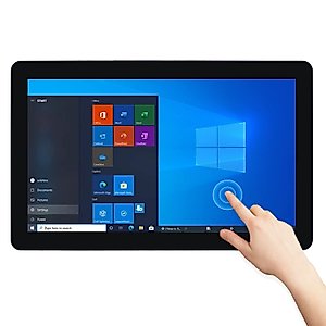 TouchWo 17.3 inch Touch Screen All-in-One Industrial PC, Intel i3, 4GB RAM, 128G SSD, 16:9 FHD 1080P, Windows 10, Smart Board for Classroom, Meeting & Game, USB, VGA & HDMI Monitor