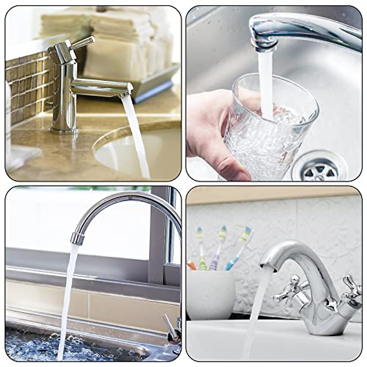 6 Pieces M18.5 Buffer Faucet Aerator+2 Pieces Faucet Aerator Key Removal Wrench, Water Saving Flow Restrictor Set Replacement Part Kitchen Cache Aerators Bathroom Sink Aerator