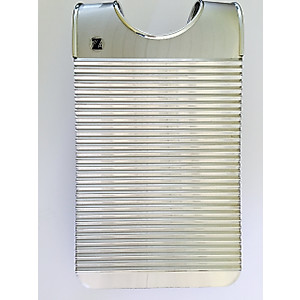 Zydeco Washboard "Standard 24"EDGE TRIM" Key of Z Rubboards Frottoir Scrubboard Percussion Instrument Free Scratchers Handmade Louisiana Made By Tee Don Authentic Original Silver