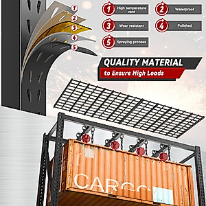 Bepatio 8000 LBS Garage Shelving, 77" W Heavy Duty Steel Shelving Unit Adjustable Metal Shelves for Storage Shelves Utility Shelf for Garage,Basement,Warehouse,Black 77" W*24" D*72”H