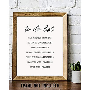 Spiritual"To Do List"- Bible Verse Wall Art-8x10"- Scripture Wall Art- Ready to Frame. Home Décor, Office Décor-Christian Wall Art. Perfect Inspirational & Encouraging Verses To Get You Thru Any Day!