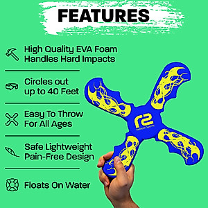 Fun Boomerang - Easter Basket Stuffers for Kids - Soft & Easy to Use - Easter Gifts for Boys & Girls All Ages - Best Boy Gifts for 6 7 8 9 10 Year Old Boys + 2025 Top Toys for Age 8-12 Boy Gift Ideas