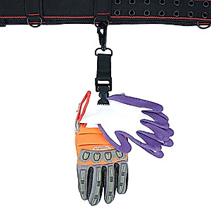 MELOTOUGH Firefighter Glove Strap Work Glove Holder Clip with 2 Alligator Clip Easy Hold All Your Glove,Reflective Hi-Vis Lime for Quick Access (Black)