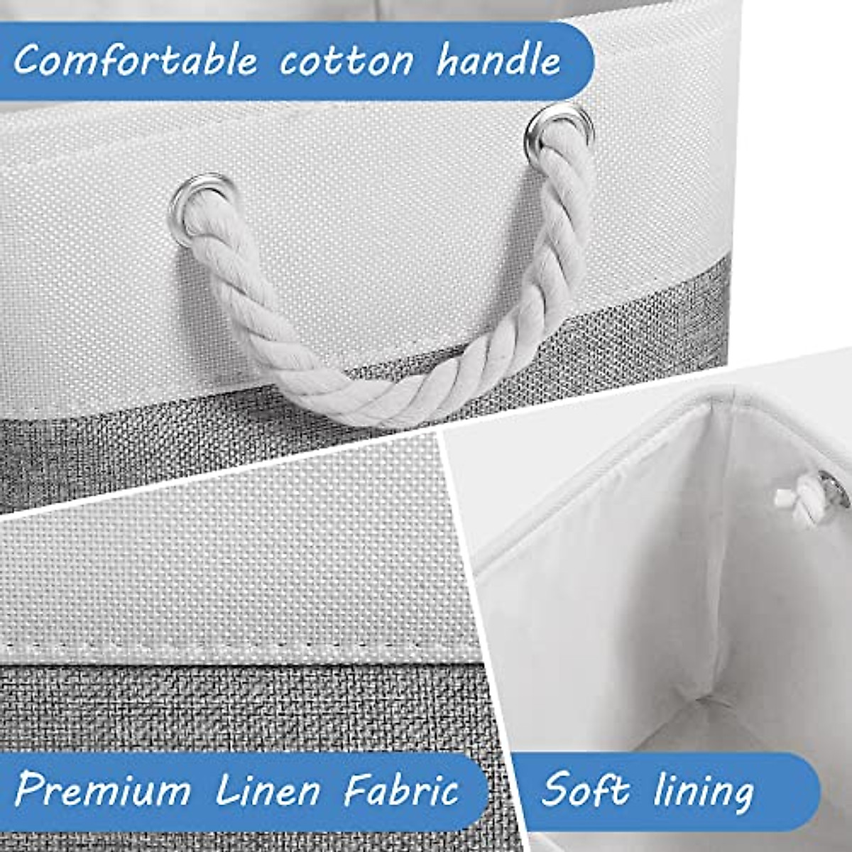 FinishingBo Fabric Cubes Storage Basket, 6 Pack 11x11 in with Handles Foldable Cube Storage Bins, for Shelves, Home, Office, Nursery Organizers