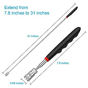 Magnetic Pick Up Tool, Telescoping Pickup Tool with LED Light, Magnetic Retrieval Tool for Hard to Reach Places, Magnet Sticks, 8LB, Gifts For Men, Dad, Handyman, Husband