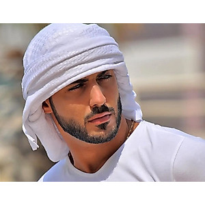 HOMELEX Keffiyeh Arab Head Scarf for Men Sheikh Muslim Turban Saudi Dubai Headwear