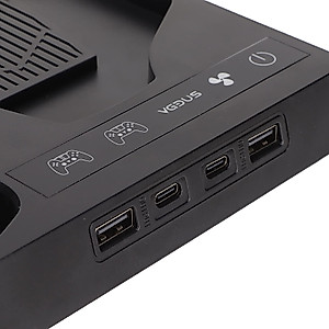 Septpenta Gaming Console Cooling Fan, Dual Fast Charge & Multi Power, 2 Magnetic Dongles, Premium Smart Chip, Dual 2800 RPM Cooling, Gp5 1510 Cooling Bracket for PS5