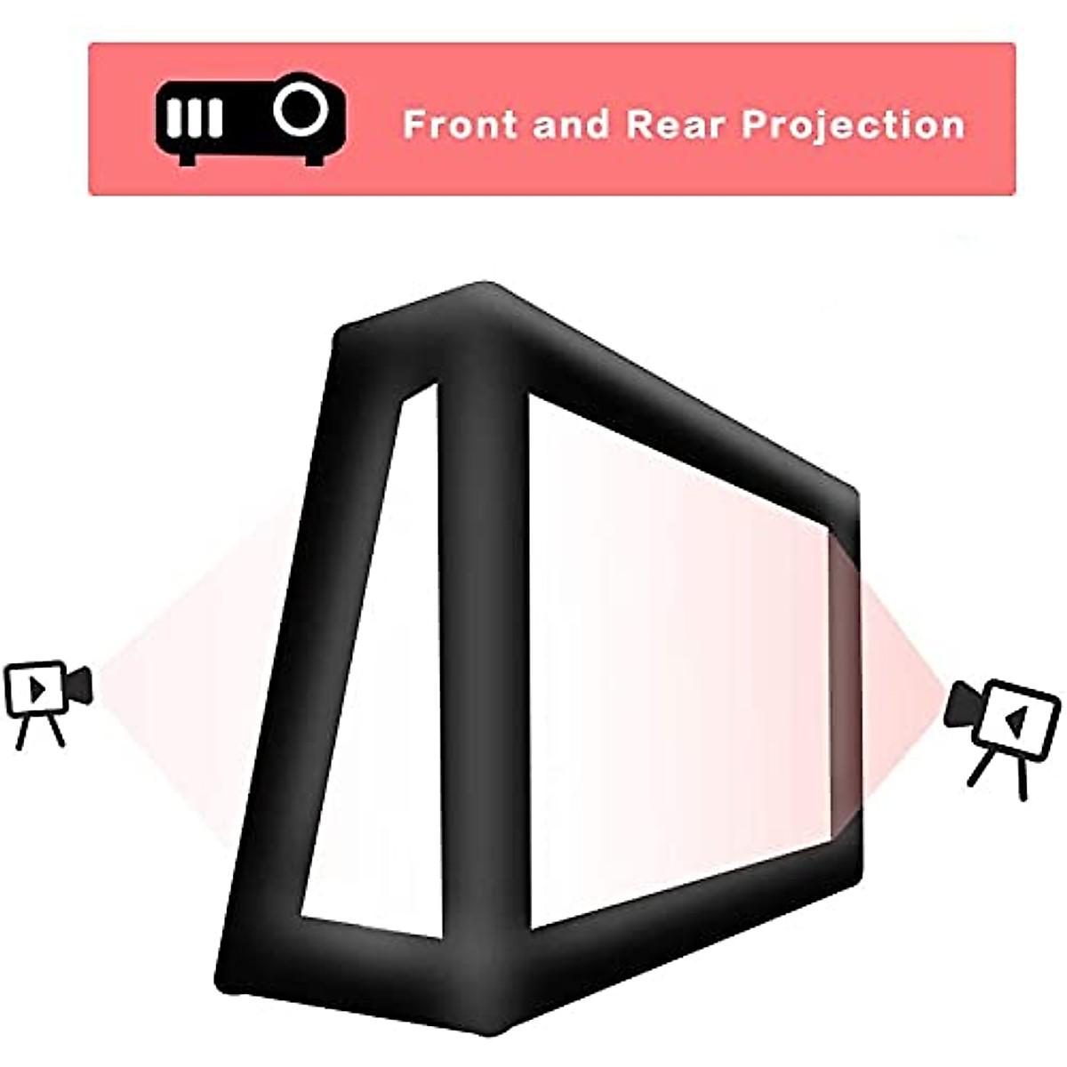 28 ft Inflatable Movie Screen Outdoor Incl Blower - Front and Rear Projection - Portable Blow Up Projector Screen for School, Churches, Grand Parties, Backyard Pool Fun