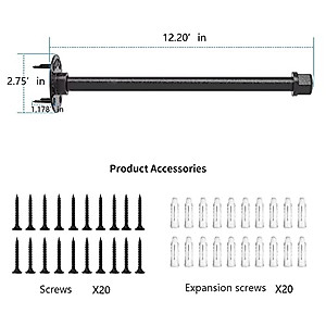 4 Pcs 12 Inch Industrial Pipe Clothing Racks, Wall Mount Garment Racks For Hanging Clothes, Diy Pipe Shelf Bracket, Small Heavy Duty Clothes Racks For Indoor And Boutique Store Clothing Display-A