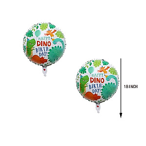 6PCS Dinosaur Foil Balloons for Birthday Party Foil Dinosaur Balloon Set for Wild One Baby Shower Jungle Safari Animal World Themed Party Supplies Decor