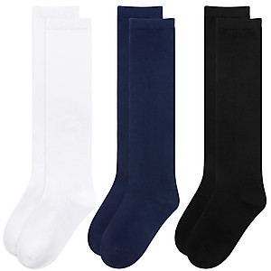 Kids' Long Knee High Socks - School Socks for Boys & Girls, Ages 6-8