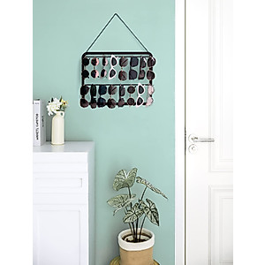 Mkono Sunglasses Organizer Hanging Glasses Storage Holder for Wall and Door Metal 2 Tier Eyeglasses Rack Holds Up to 16 Sunglasses Modern Wall Mount Sunglass Eyewear Display Hanger, Black