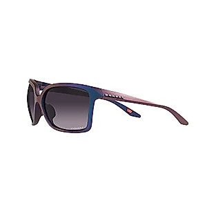Oakley Women's OO9230 Wildrye Butterfly Sunglasses, Matte Cyan/Purple Colorshift/Prizm Grey Gradient, 61 mm