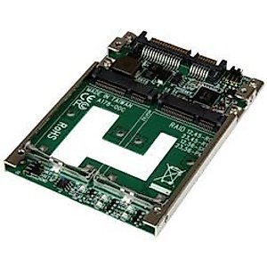 StarTech.com Dual mSATA SSD to 2.534; SATA RAID Adapter Converter - Serial ATA/600 Controller - SATA/600 Internal - 25SAT22MSAT