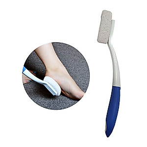 2Pcs Pumice Stone Brush Pedicure Tools Handle Hard Skin Remover for Foot Hands File Exfoliation (Blue)