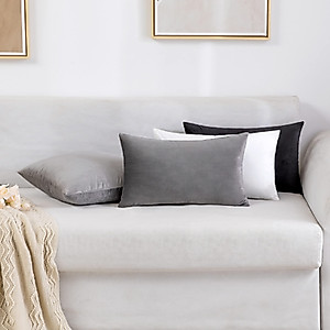 MIULEE Velvet Soft Soild Decorative Square Throw Pillow Cover Cushion Case for Sofa Bedroom Car 12 x 20 Inch 30 x 50 cm