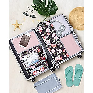 Compression Packing Cubes, 6pcs Packing Cubes for Travel Organizer Bags for Luggage Packing Cubes for Suitcases Travel Cubes for Packing with Shoe Bag and Toiletry Bag