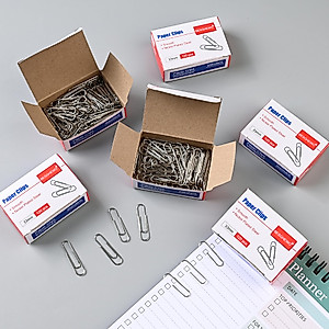 Paper Clips 720 pcs, Paper Clips Medium Size, Paperclips Office Supplies, No.1 Smooth Paper Clips Standard Size(6 Boxes of 120 Each)