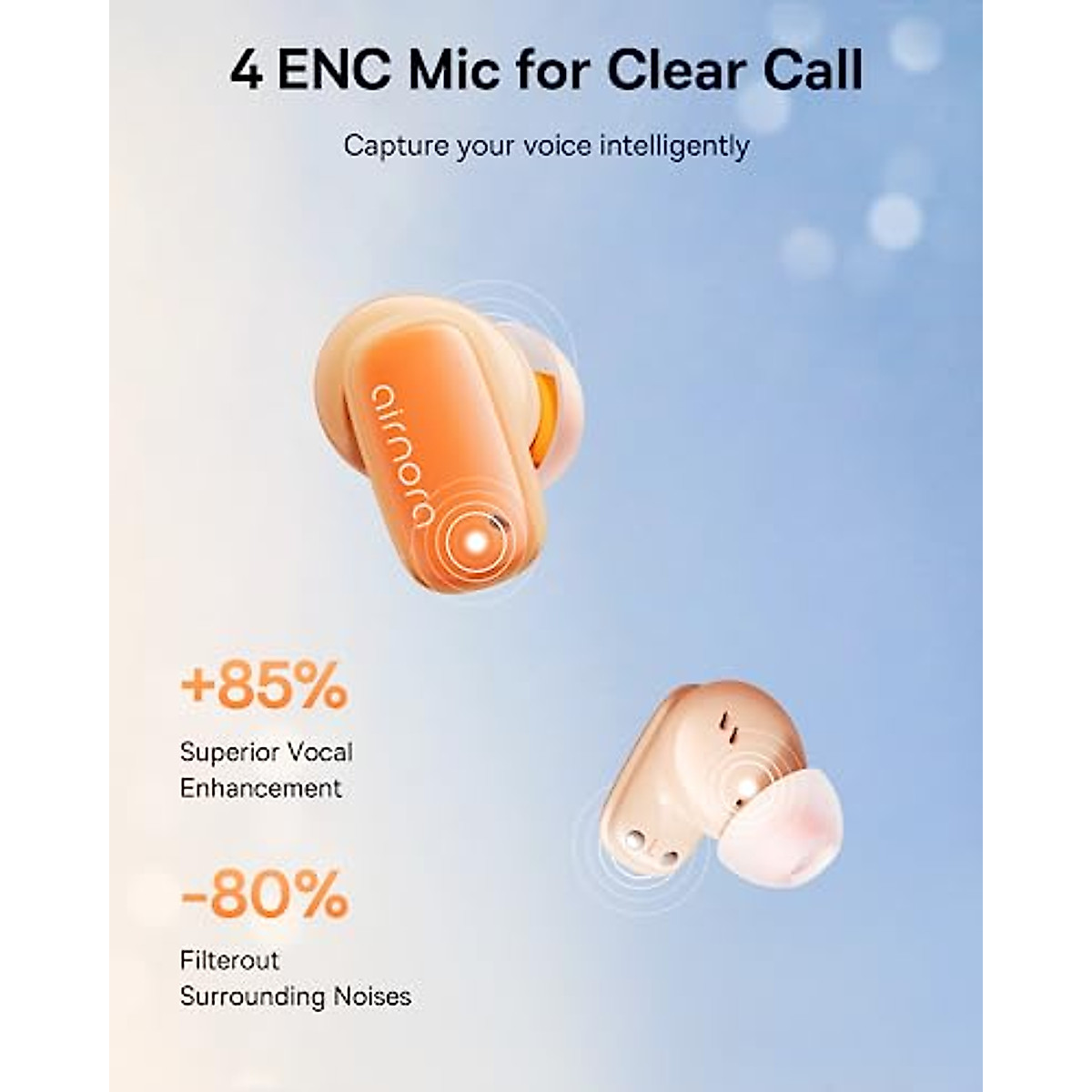 Baseus Hybrid Active Noise Cancelling Wireless Earbuds for Women - 3D Spatial Audio Bluetooth 5.3 Earbuds App Customized Upto 90% Noise Cancelling Lightweight Ear Buds for iPhone, Android (AirNora 2)