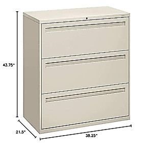 HON 783LQ 700 Series Three-Drawer Lateral File, 36w x 19-1/4d, Light Gray
