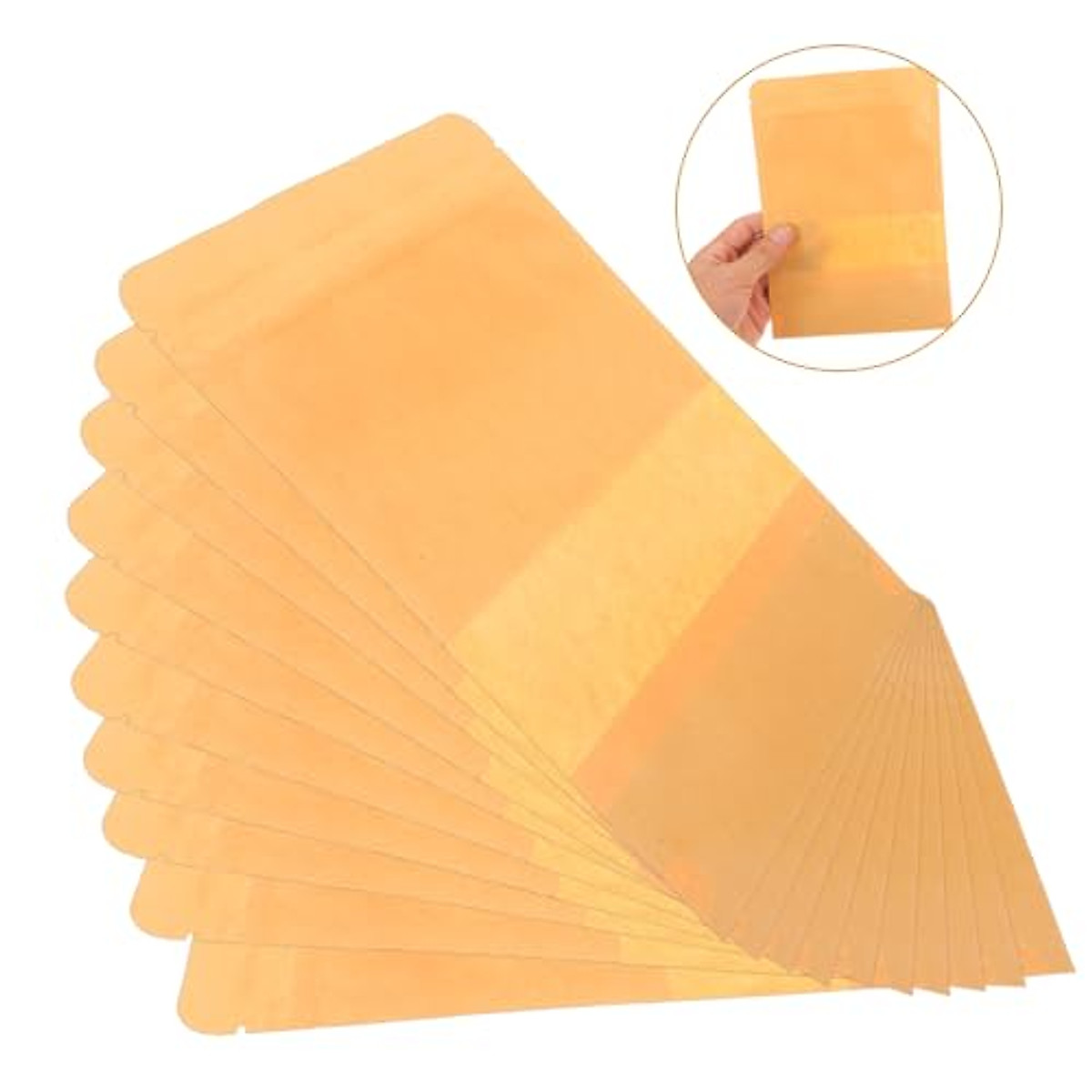 VOSAREA Kraft Paper Food Packaging Bags 50pcs Reusable Freezer Resealable Bags for Snack