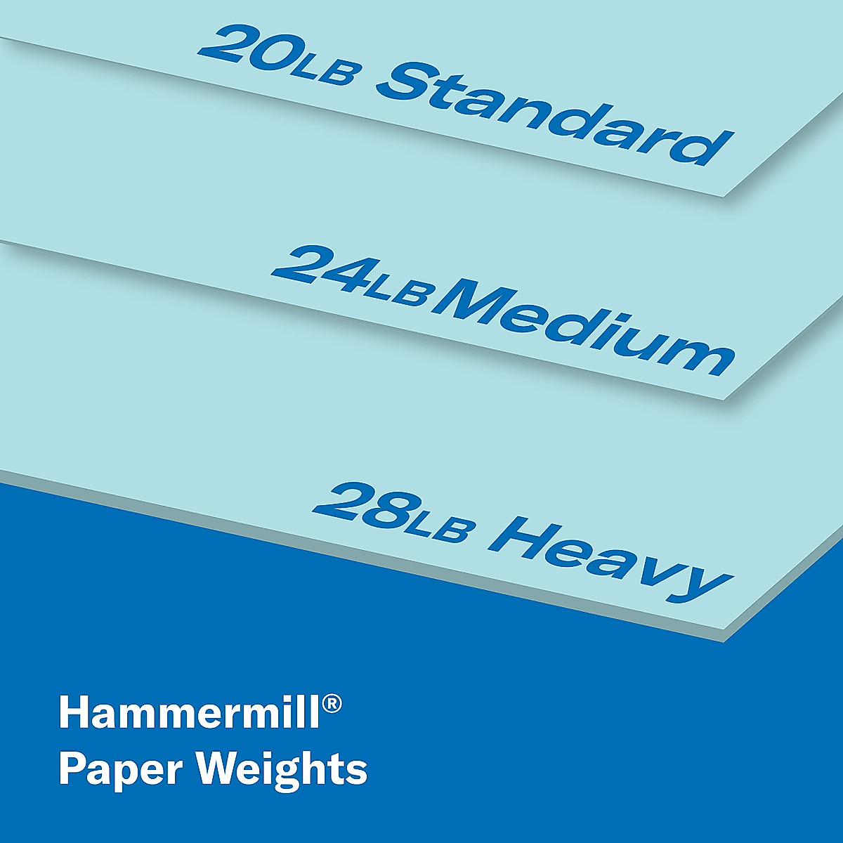 Hammermill Colored Paper, 24 lb Blue Printer Paper, 8.5 x 11 - 1 Ream (500 Sheets) - Made in the USA, Pastel Paper, 103671R